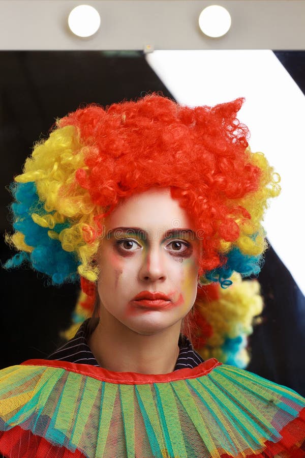 Sad clown stock image. Image of circus, portrsit, blue - 70085323