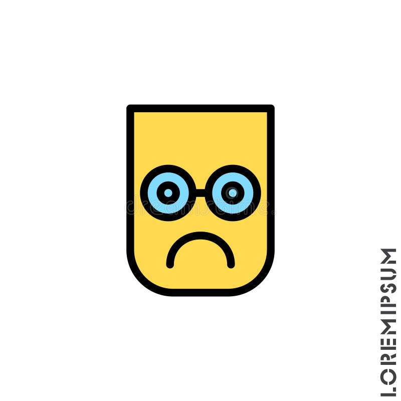 Sad Color Icon Vector, Emoticon Symbol. Modern Symbol for Web and ...