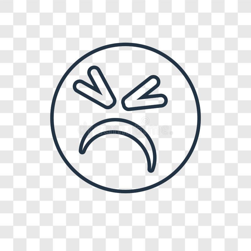 Sad Concept Vector Linear Icon Isolated on Transparent Background, Sad ...