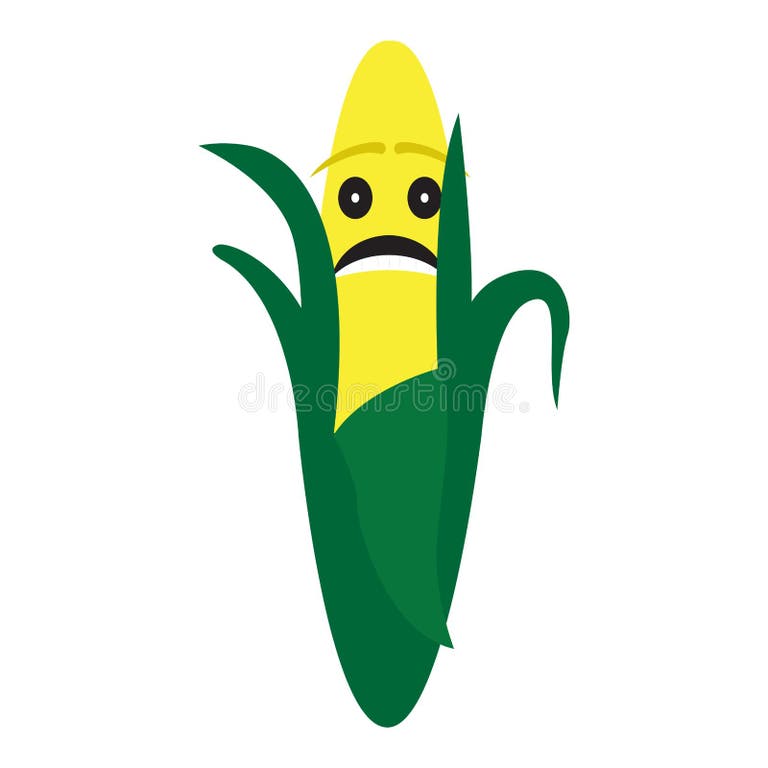 Sad corn cartoon stock vector. Illustration of icon - 144871881