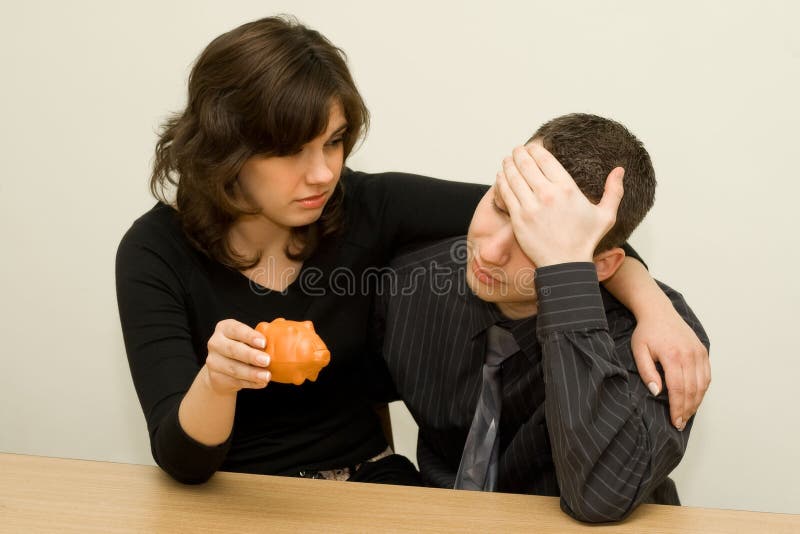 Sad couple stock image. Image of included, bank, object - 4309325
