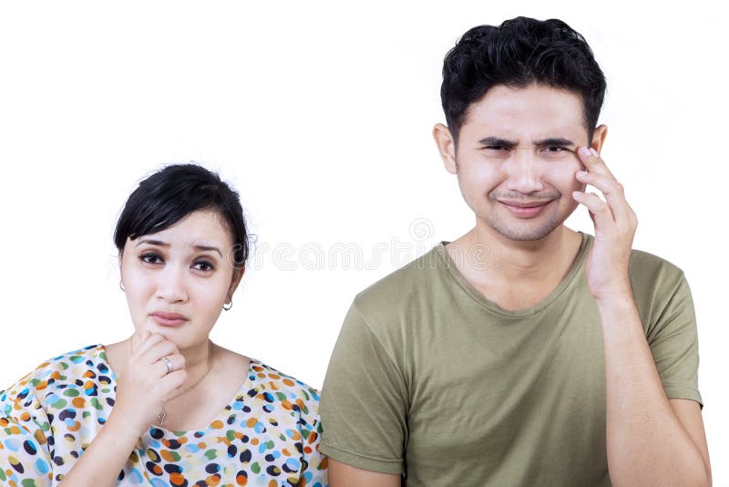 Disloyal Woman Looking Another Man and Her Angry Boyfriend Stock Image ...