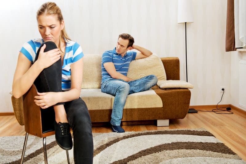 Sad Couple Not Talking after Fight Stock Photo - Image of sofa, angry ...