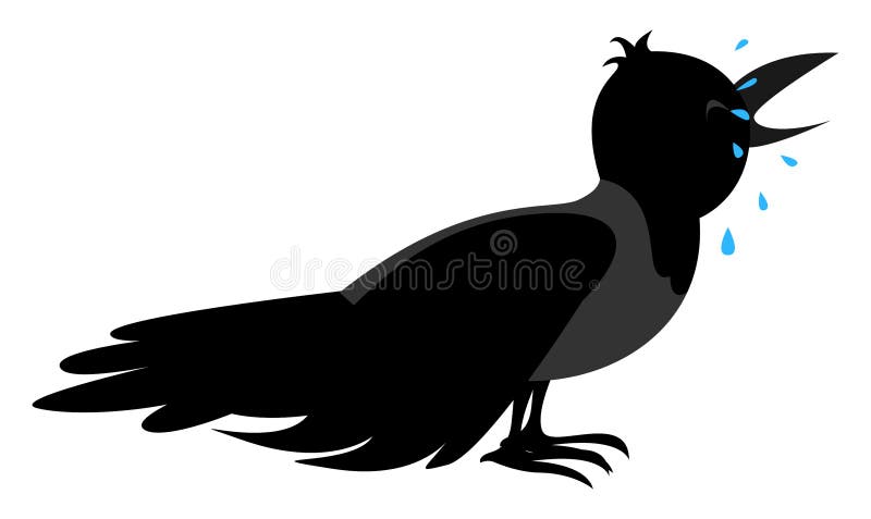 Sad a raven. Cartoon stock vector. Illustration of illustration - 30757482