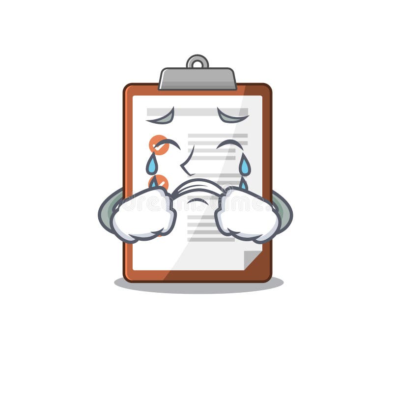Sad Crying Clipboard Scroll Cartoon Character Design Stock Vector ...