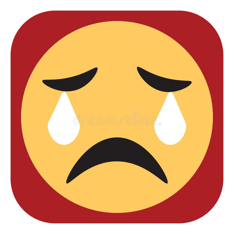 Crying emoticon, icon stock vector. Illustration of round - 260372123