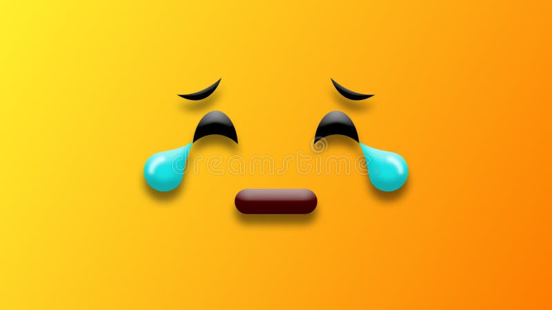 Sad and Crying Emoji Isolated on Yellow Gradient Colour Stock ...
