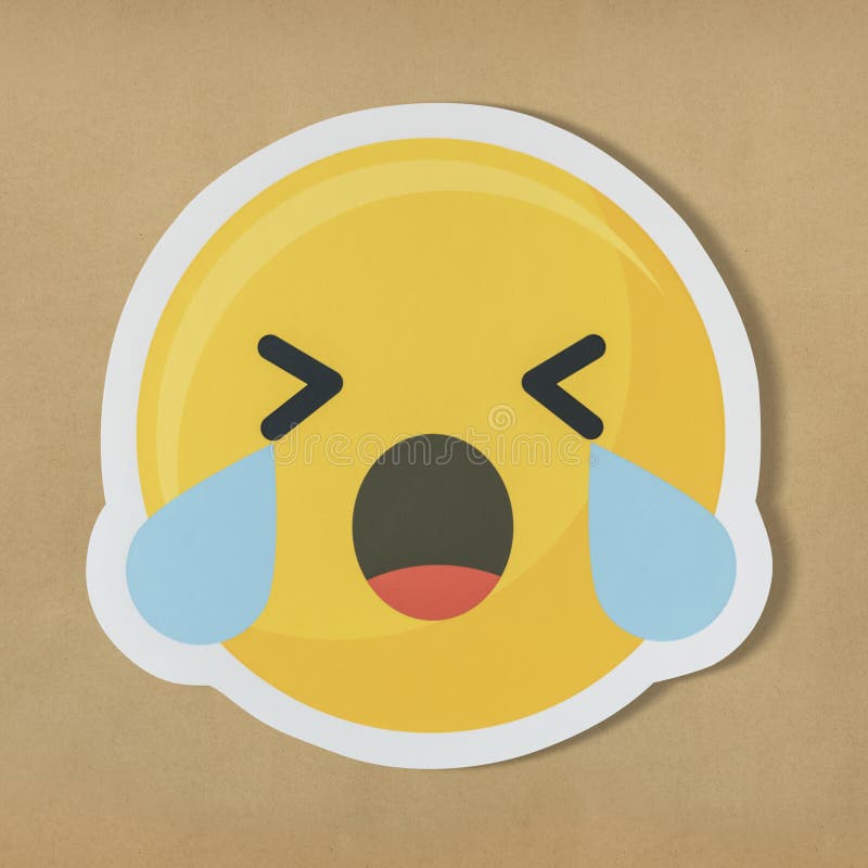 Sad Crying Face Emoticon Symbol Stock Illustration - Illustration of ...