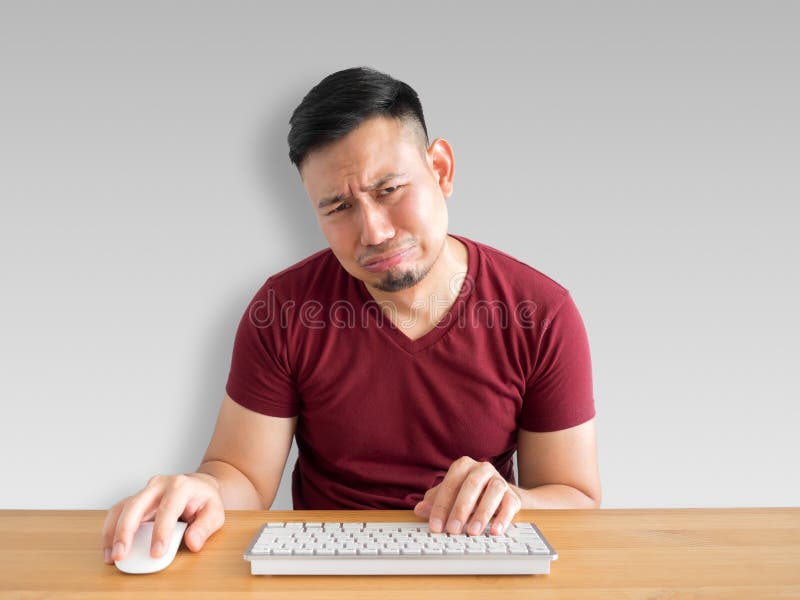 Sad and Crying Face of Man Working in Office. Stock Image - Image of ...