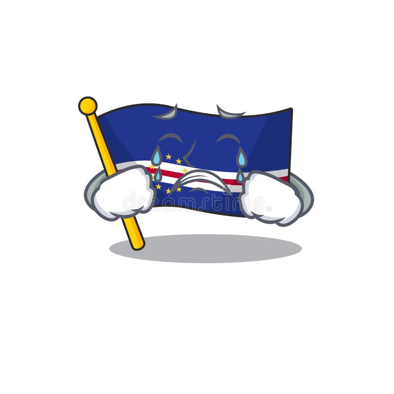 Sad Crying Flag Cape Verde Mascot Cartoon Style Stock Vector ...
