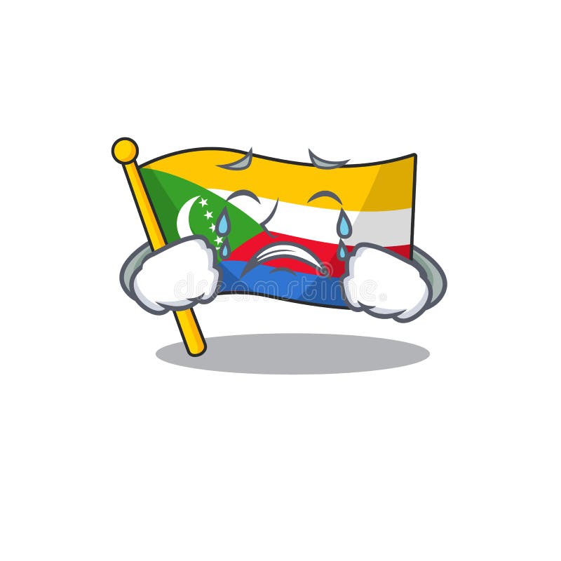 Sad Crying Flag Comoros Mascot Cartoon Style Stock Vector ...