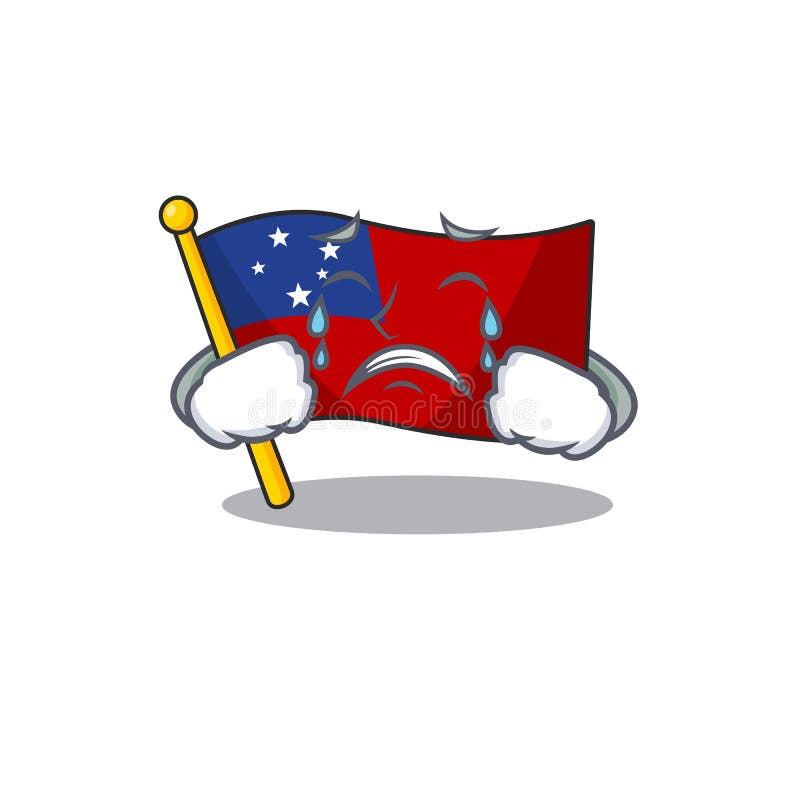 Sad Crying Flag Samoa Scroll Cartoon Character Design Stock Vector ...