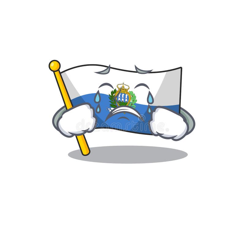 Sad Crying Flag San Marino Scroll Cartoon Character Design Stock Vector ...