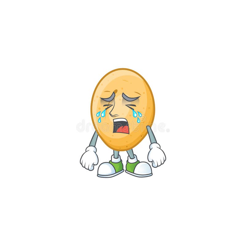Sad Crying Gesture Potato Cartoon Character Style Stock Vector ...