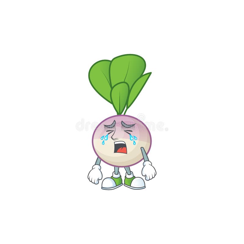 May Turnip Cartoon Character with Sad Expression Stock Vector ...