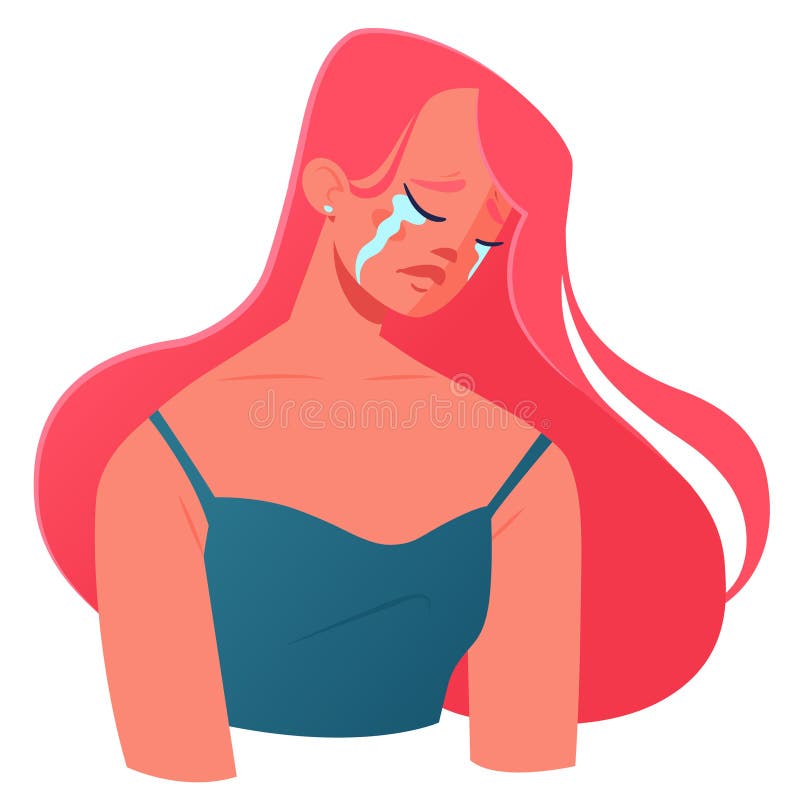 Beautiful but Very Sad Girl Quietly Cries with Abundant Tears. Stock ...