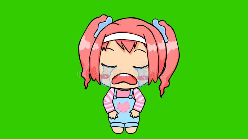 Sad Crying Girl Animation stock video. Video of expressive - 321194365