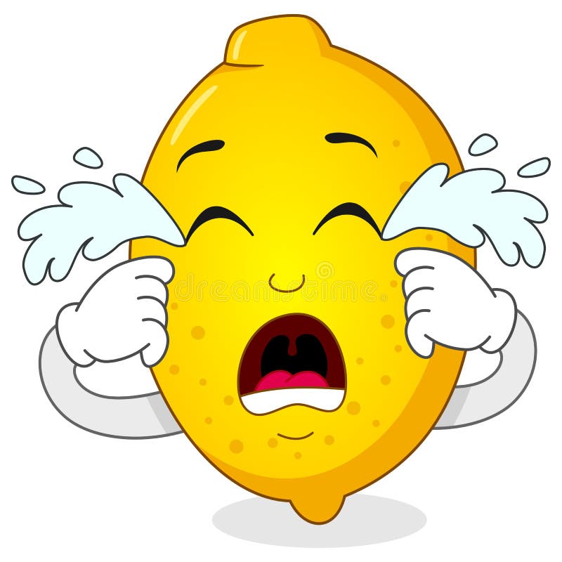 Sad Crying Lemon Cartoon Character Stock Vector - Illustration of ...