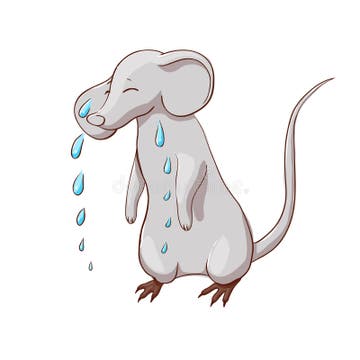 Sad crying mouse stock vector. Illustration of vector - 80596979