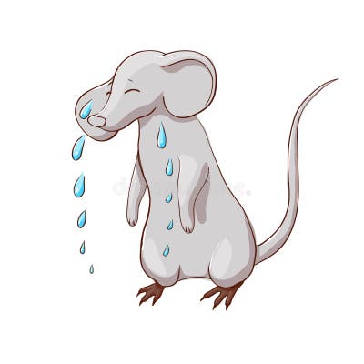 Sad crying mouse stock vector. Illustration of vector - 80596979