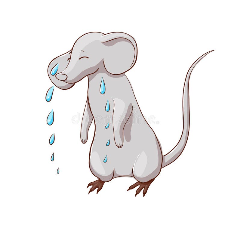 Sad crying mouse stock vector. Illustration of vector - 80596979