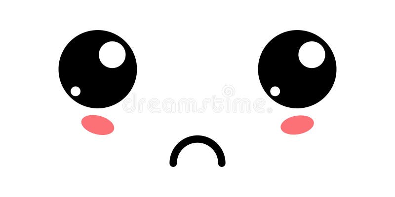 Sad Cute Kawaii Icon stock vector. Illustration of cartoon - 344087083