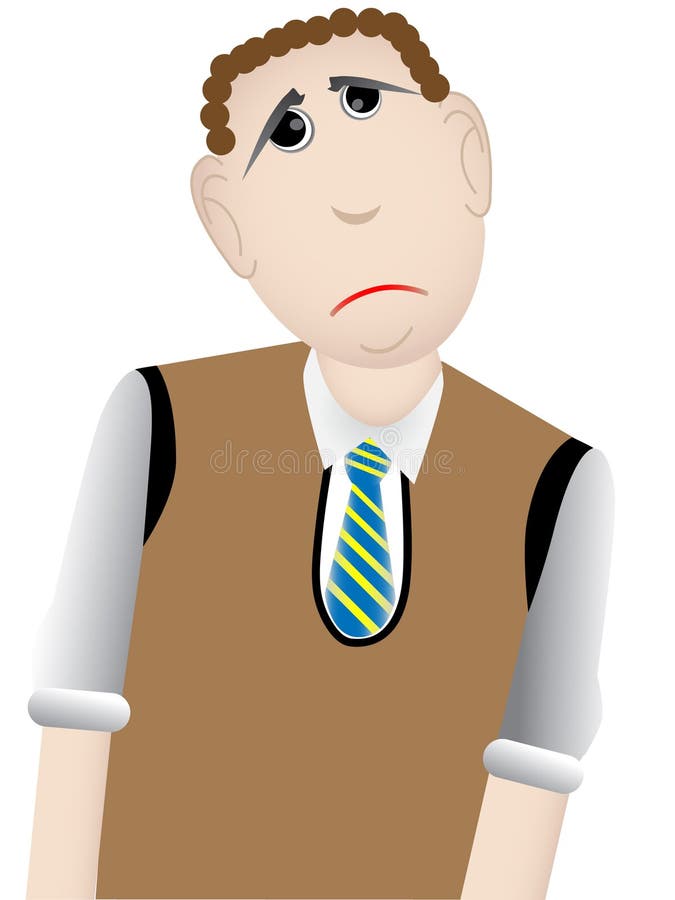 Sad Dad Man in Sweater Vest at Angle Stock Vector - Illustration of ...
