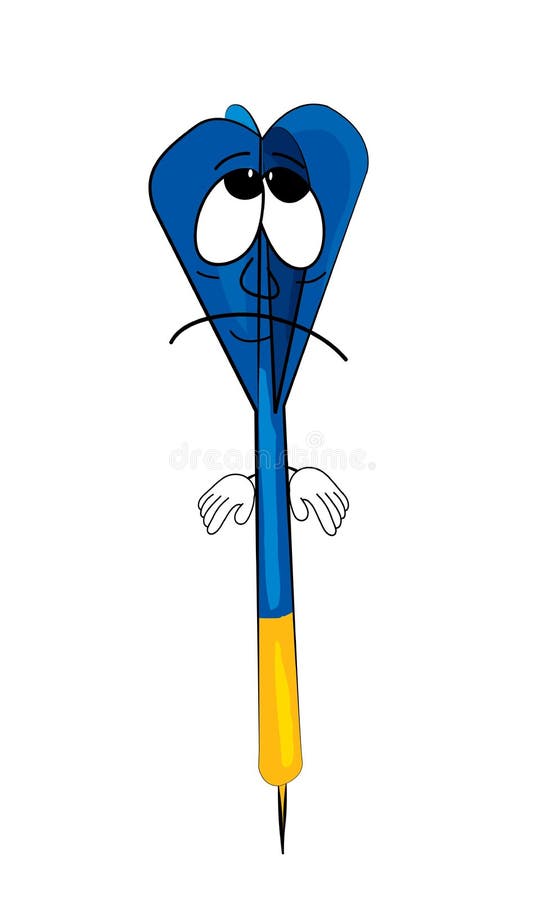 Sad darts arrow cartoon stock illustration. Illustration of upset ...