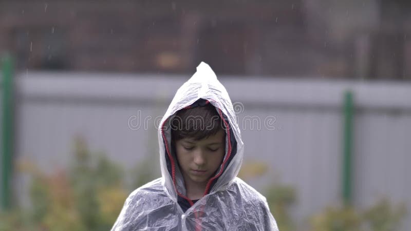 Sad Boy with Rain on His Face in Black and White Stock Photo - Image of ...
