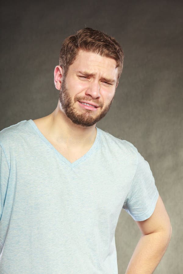 Sad Depressed Handsome Man Guy Crying. Stock Photo - Image of handsome ...