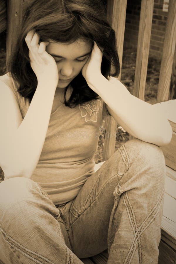 Sad Depressed Teen Girl Stock Photo - Image: 9216770