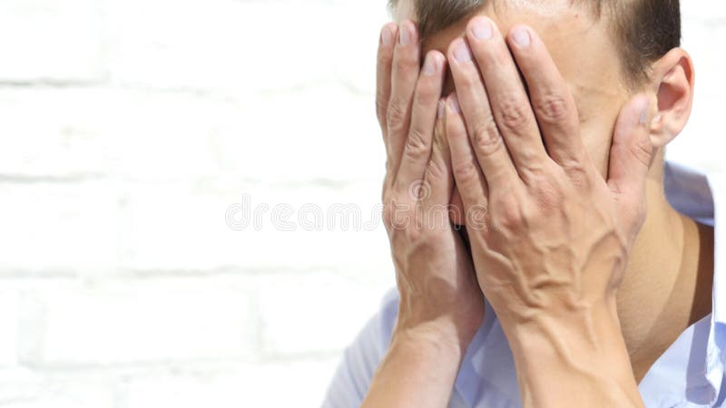 Sad, Depressed Tired Young Man Stock Image - Image of comfortable ...