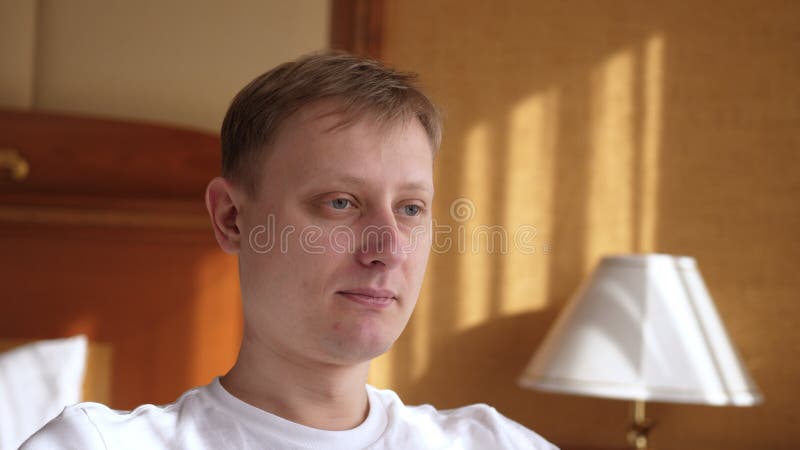 Sad Depressed Man Lost in Thought and Looking Down Stock Photo - Image ...