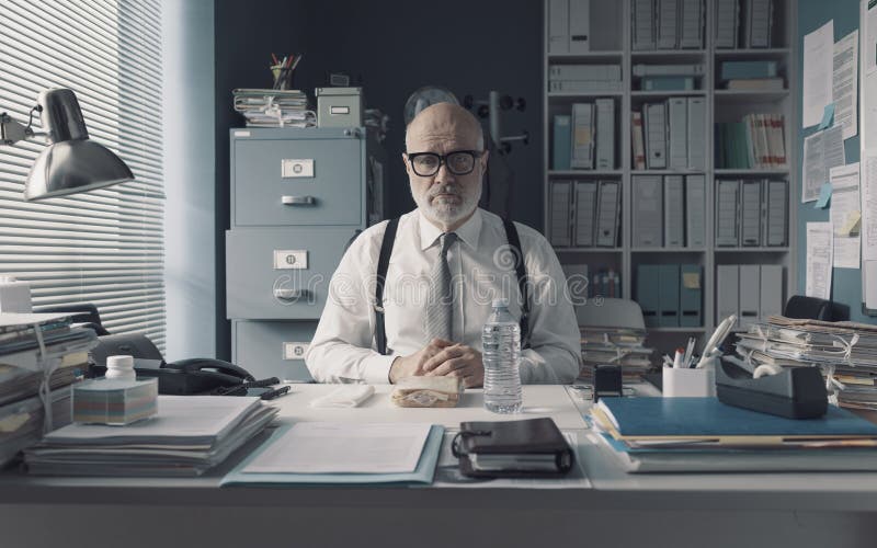 Sad Desk Lunch in the Office Stock Image - Image of disappointment ...