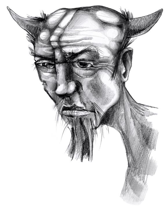 Sad devil stock illustration. Illustration of devil, inferno - 10764389