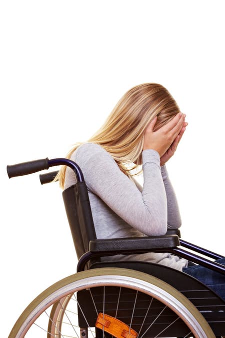 Sad disabled woman crying stock photo. Image of ashamed - 17166766