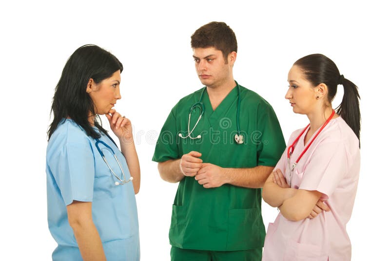 Sad Doctors Having Conversation Stock Photo - Image of portrait, adults ...