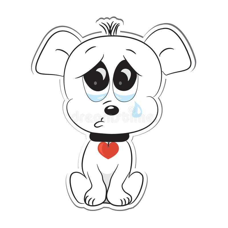 Sad dog. Sticker stock vector. Illustration of offense - 55284343