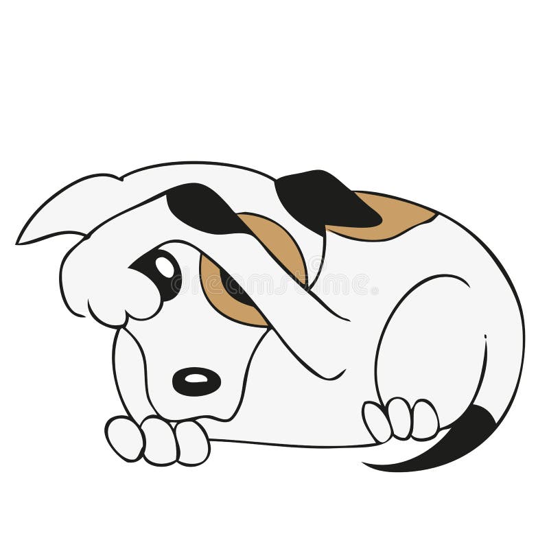 Sad dog stock vector. Illustration of unhappy, drawing - 57877204