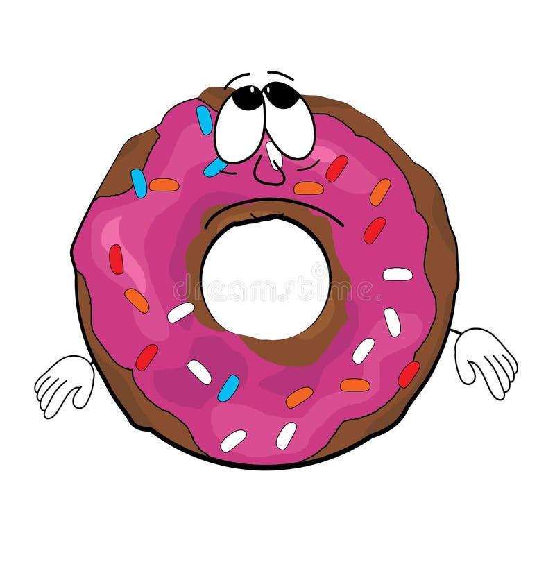 Sad Cartoon Doughnut stock vector. Illustration of doughnut - 47333420