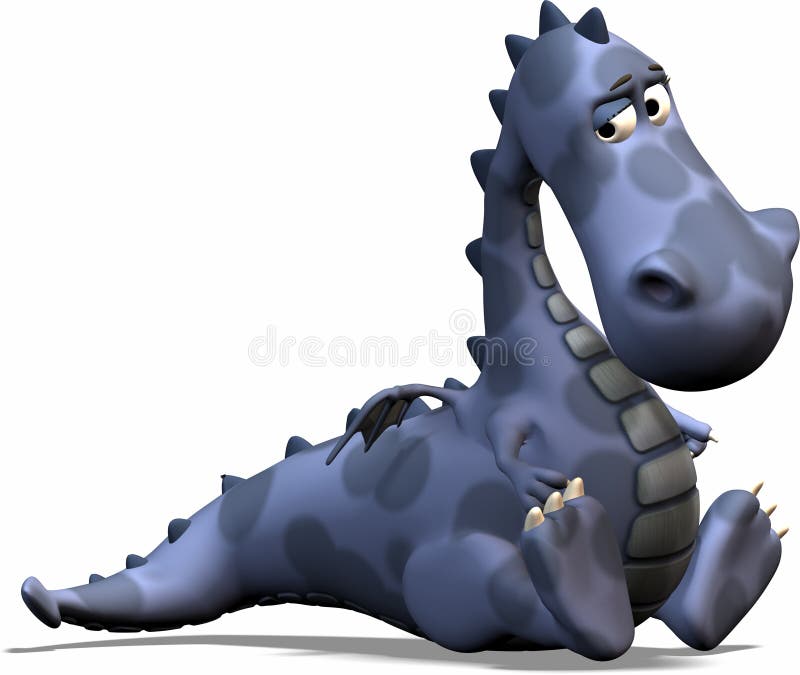 Sad dragon stock illustration. Illustration of echse, lustig - 636385