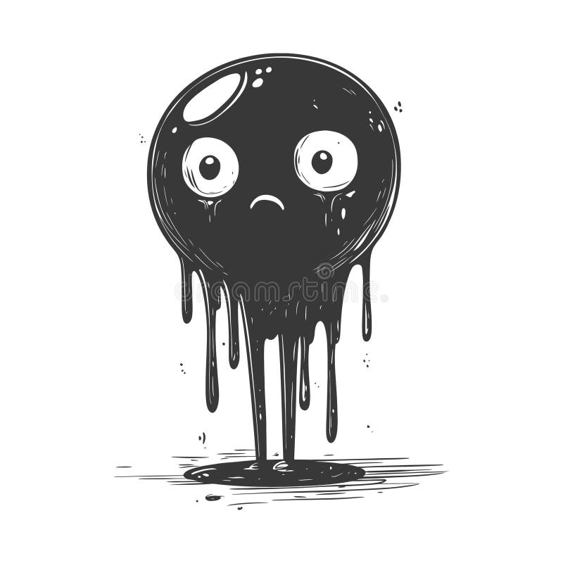Melting Blob Funny Cartoon stock illustration. Illustration of ...