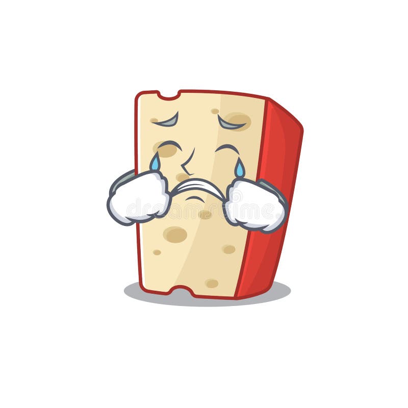 Crying Cheese Burger Located On Plate Cartoon Stock Vector ...