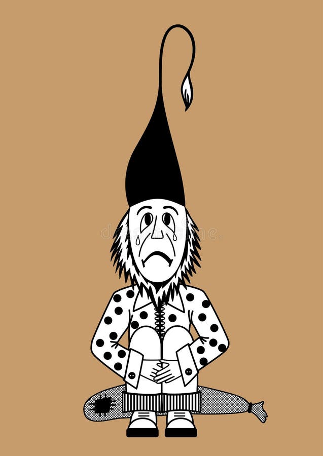 Sad dwatf with a sack stock vector. Illustration of sack - 52674028