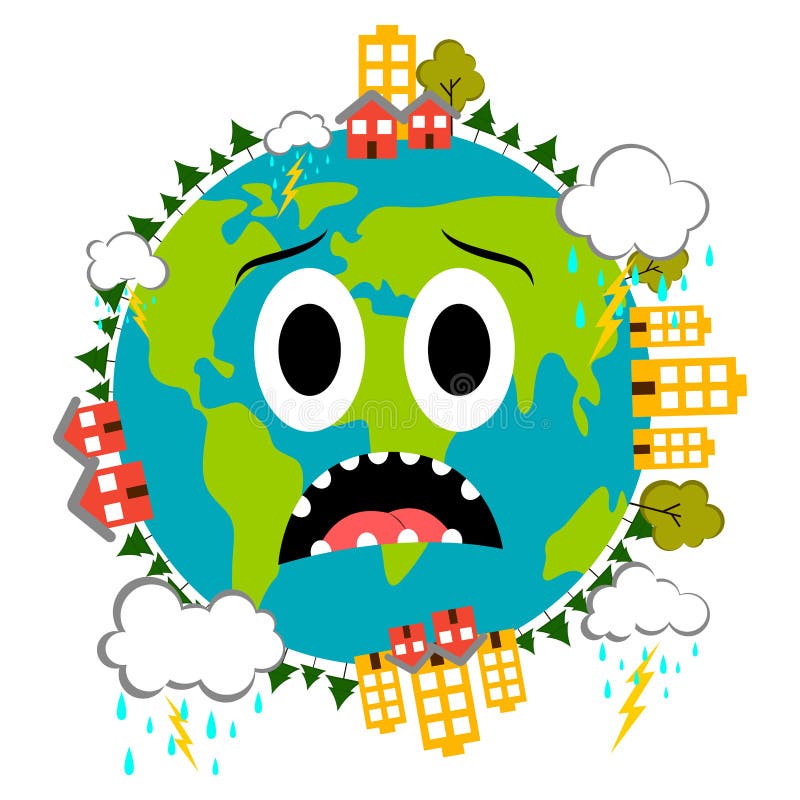 A sad Earth stock vector. Illustration of land, problematic - 39024368