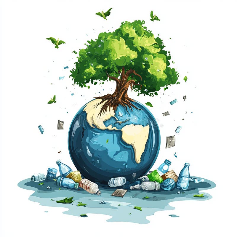 A sad Earth stock vector. Illustration of land, problematic - 39024368