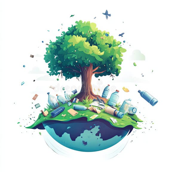 Sad Earth Illustration Environmental Pollution Stock Illustration ...