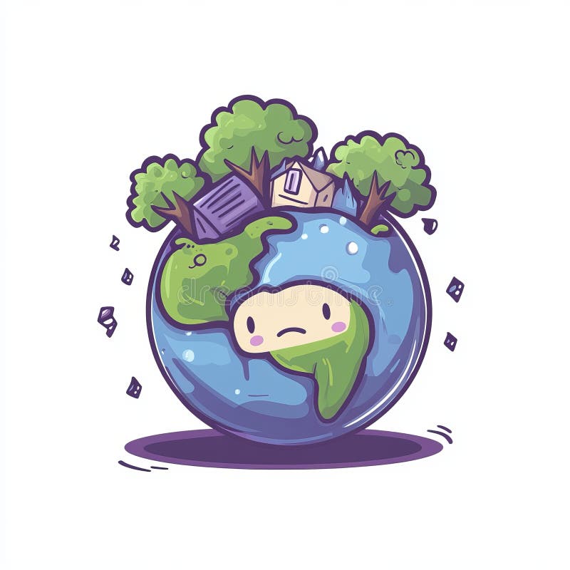 A sad Earth stock vector. Illustration of land, problematic - 39024368