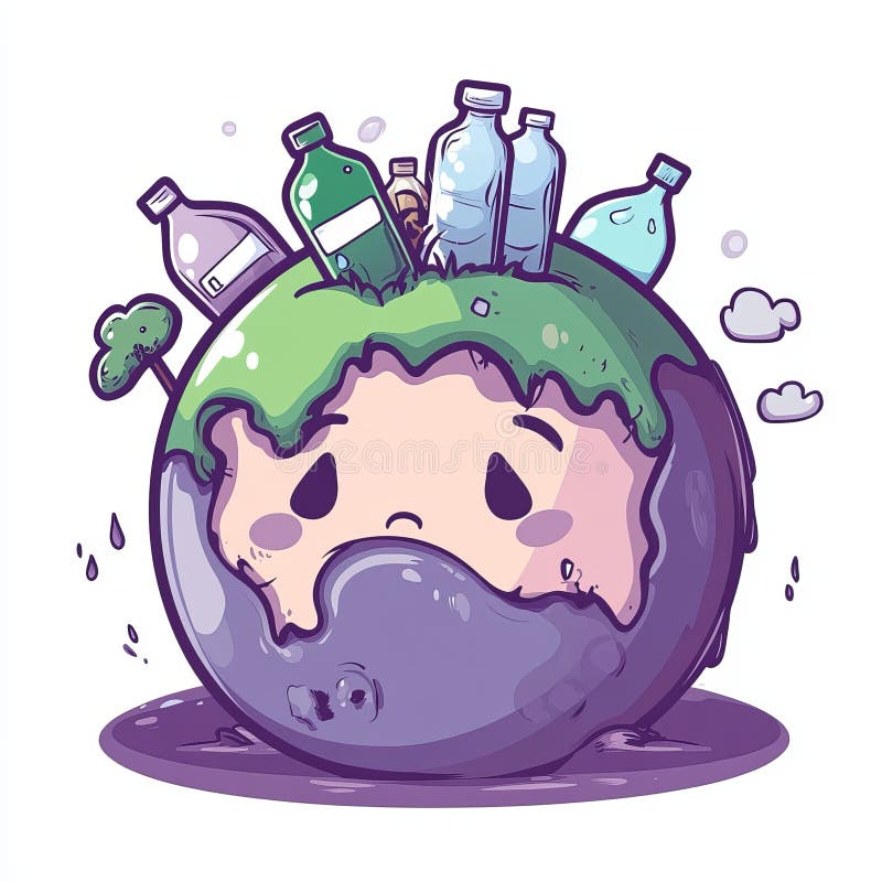 A sad Earth stock vector. Illustration of land, problematic - 39024368