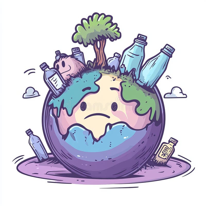 A sad Earth stock vector. Illustration of land, problematic - 39024368